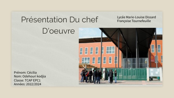 Présentation du chef d'oeuvre
