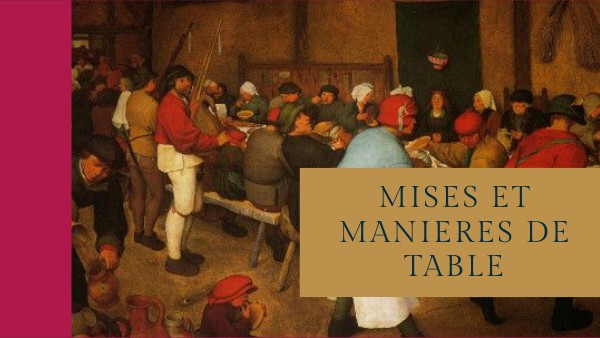 Mises et manières de table