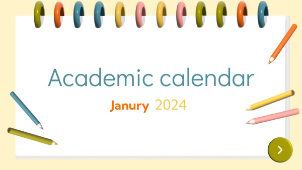January Academic Calendar
