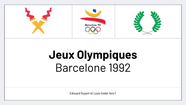Jeux olympiques Barcelone 1992 PRESENTATION E.Ruyant+L.Godet1F