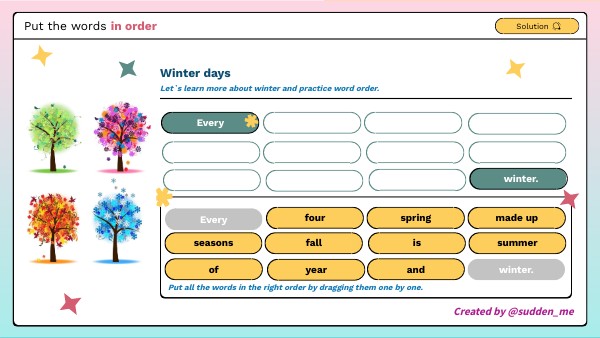 Put the words in order