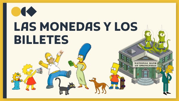 Matemáticas. Monedas y billetes. Simpsons