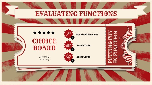 Evaluating Functions Choice Board