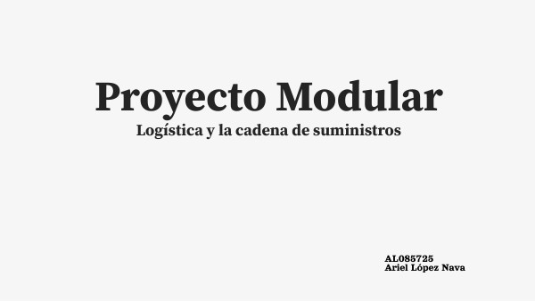 Proyecto modular_Logística y la cadena de suministros