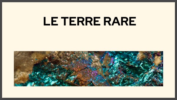 Le terre rare | Genially