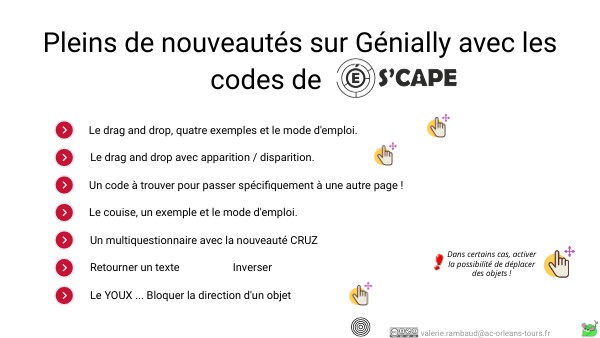 les dernières nouveautés génially scape