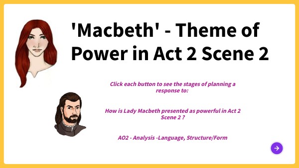 Consolidation Wk 20 Macbeth Act 2 Scene 2 - Theme of power