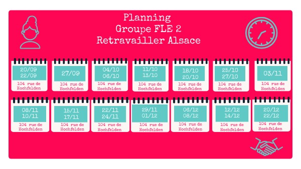 Planning groupe FLE 2 | Genially