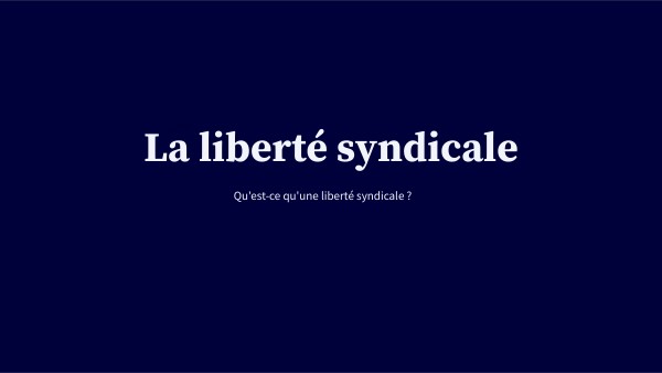 liberte syndicale