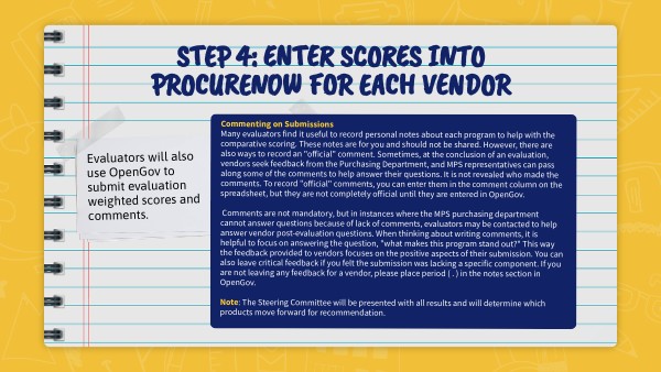 Step 4: Enter Scores into ProcureNow for Each Vendor