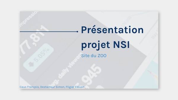 Présentation Projet NSI - Site du ZOO