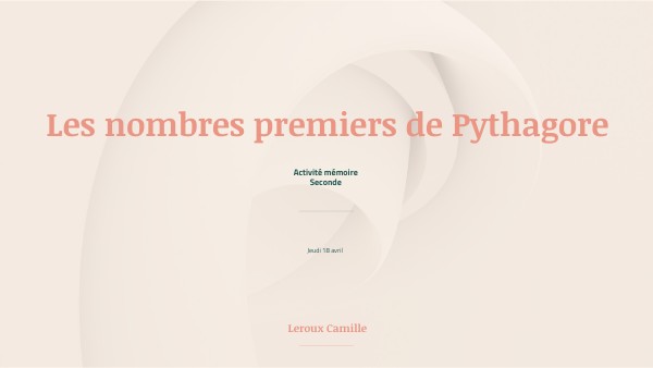 Les nombres premiers de pythagore | Genially