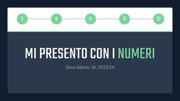 Mi presento con i numeri | Genially