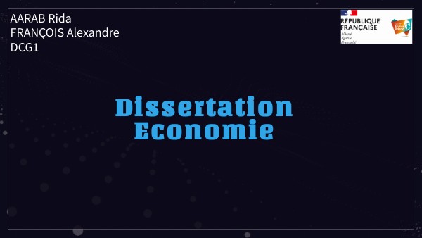 Présentation Dissertation Eco