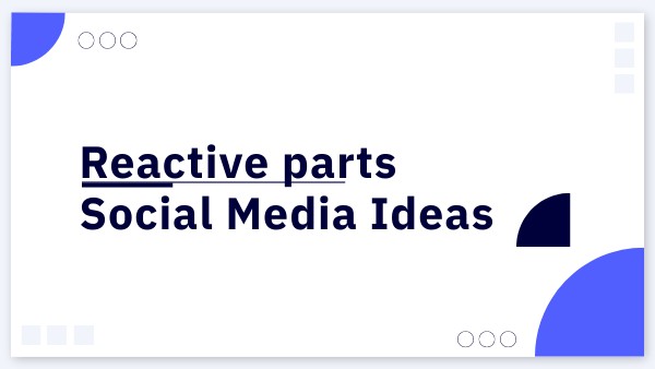 Reactive Parts Social Media Plan