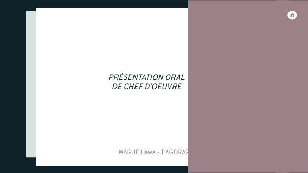 Présentation oral de chef d'oeuvre | Genially