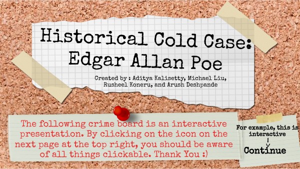 Historical Cold Case Crime Board