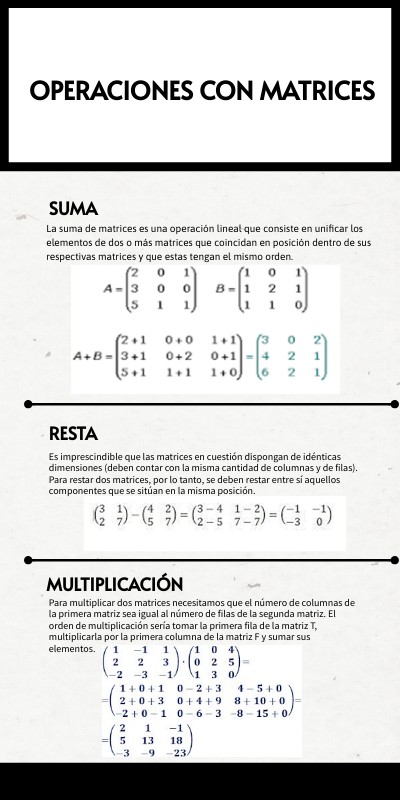 OPERACIONES CON MATRICES | Genially