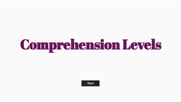 Comprehension Levels Game | Genially