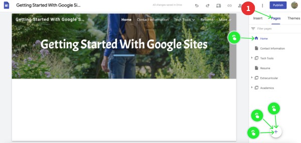 Adding Pages on your Google Site