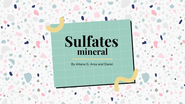 Presentation sulfates