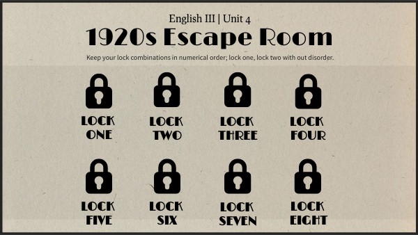 TPT | 1920s Escape Room | Genially