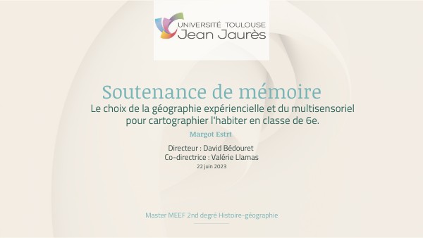 Soutenance mémoire | Genially