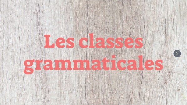 Les classes grammaticales | Genially