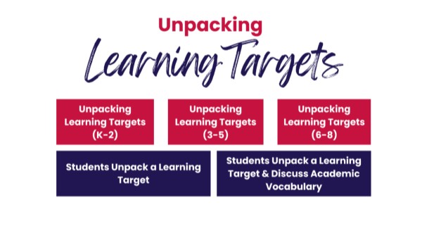 Unpacking Learning Targets Choice Board