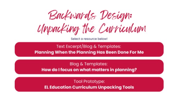 Backwards Design: Unpacking the Curriculum | Genially