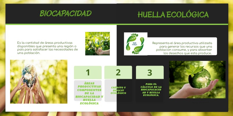 INFOGRAFIA HUELLA ECOLOGICA/BIOCAPACIDAD | Genially