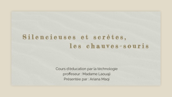 les chauves-souris | Genially