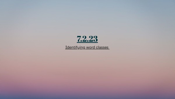 Spag identifying word classes