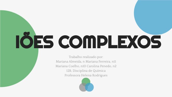 Iões complexos e suas aplicações | Genially