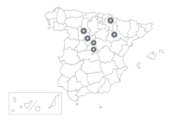 Mapa interactivo de obras neoclásicas y del rococó en España