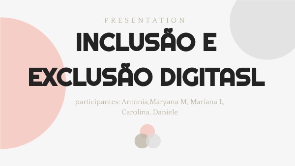 Inclusão e exclusão digital | Genially