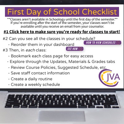 First Day of School Checklist