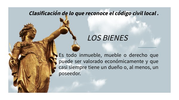 Clasificación de lo que reconoce el código civil local. | Genially