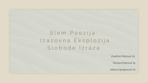 Slem poezija prezentacija | Genially