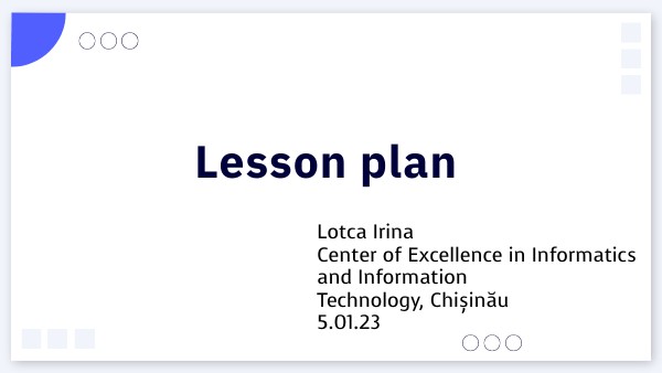 Proiect didactic "Madam Tussaud's London" Lotca Irina