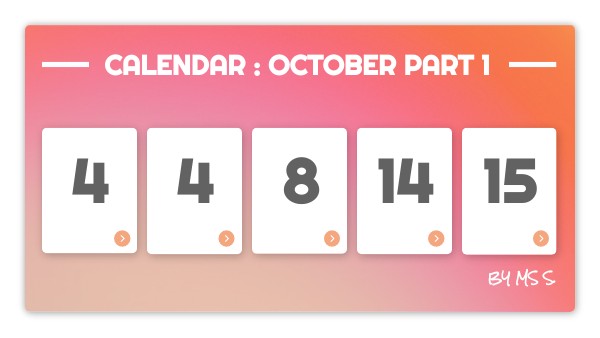 calendar : october - part 1 | Genially