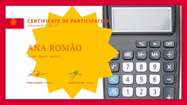 DIAGONAL CERTIFICATE