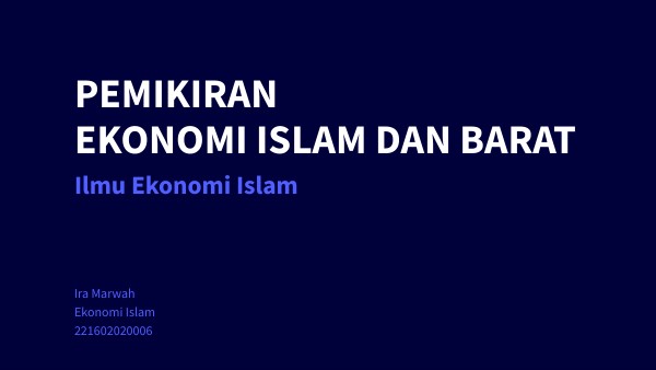 Ira Marwah PPT Ilmu Ekonomi Islam | Genially