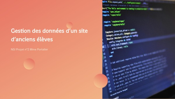 PRESENTATION PROJET NSI