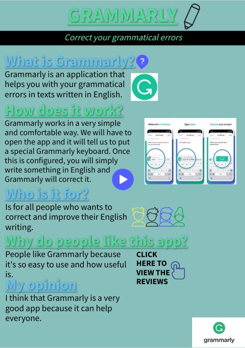 Grammarly, a good application to learn English. | Genially