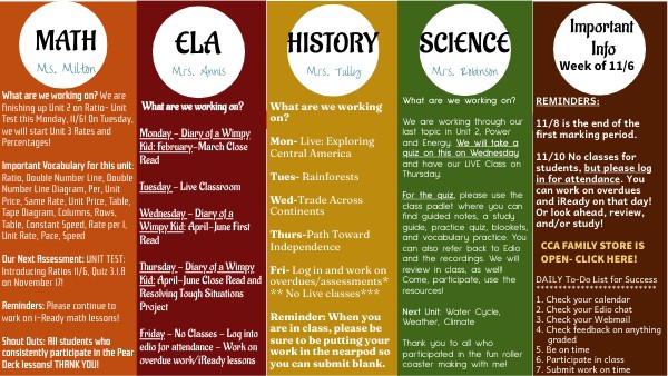 Newsletter Week of 11/6/23