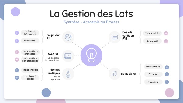 Synthèse La Gestion des Lots | Genially