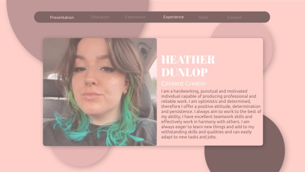 Heather Dunlop CV