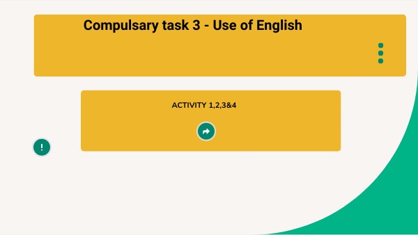 TASK 3 - USE OF ENGLISH ACTIVITIES | Genially