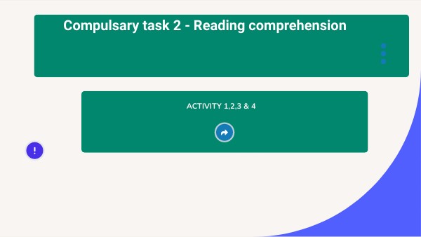 TASK 2 -READING ACTIVITIES | Genially